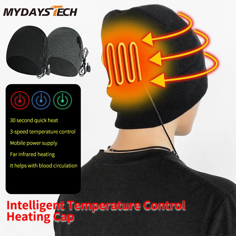 Custom Electric Rechargeable Warm Winter Heated Cap MTECH002
